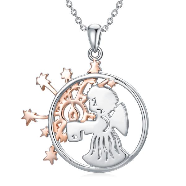 商品名: VONALA スターリングシルバー 守護天使 ネックレス レディース 天使とキャンドルネックレス 誕生日 洗礼 聖体拝領ギフト 女の子 娘 ガールフレンドに, 26.8*27mm, スターリングシルバー, 宝石なし。 VONALA...