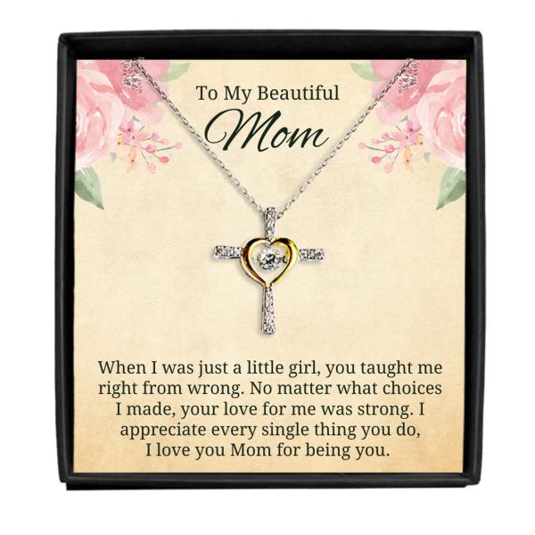 商品名:  To My Mom, Beautiful Cross Necklace, 925 Sterling Silver, Necklace Gifts For Mom, Necklaces For Women, Mom Gifts, ...