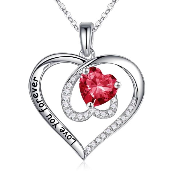 商品名: Forever Love ハートギフト 女性用 925スターリングシルバー 誕生石 ネックレス 妻 ガールフレンド お母さん バレンタインデー 記念日 クリスマス 誕生日プレゼント 彼女 女性 ティーン 女の子, スターリングシル...