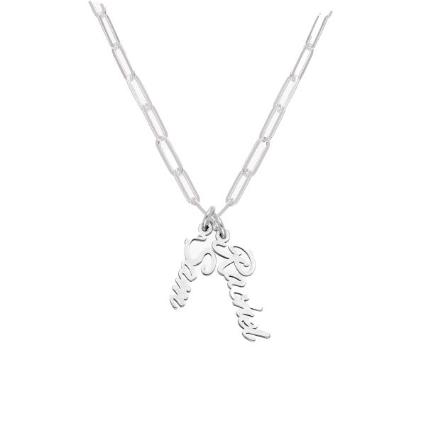 商品名:  Oak&amp;Luna - Personalized Link Chain Name Necklace With Custom Pendant in Sterling Silver, Gold &amp; Rose Verme...