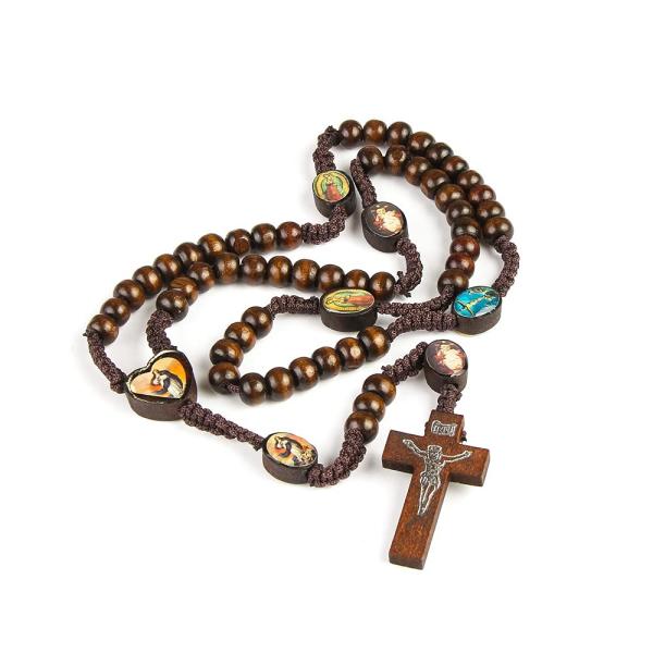 商品名: COLORFUL BLING ハンドメイド カトリック ロザリオビーズペンダントネックレス イエス 十字架 十字架 ネックレス 男女兼用 宗教的 祈り ジュエリー 初聖体拝領 ギフト, ウッド, 木 COLORFUL BLING ...