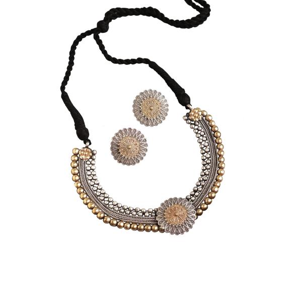 商品名: OZANOO デュアルトーンシルバーそっくりボールチェーン ラウンドチョーカーネックレスセット レディース&amp;ガールズ, 真鍮, 宝石なし。 Ozanoo Dual Tone Silver Lookalike Ball Ch...