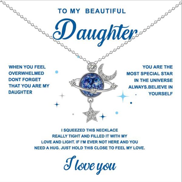 商品名: To My Beautiful Granddaughter 星と月 ネックレス 特別なスターネックレス キュービックジルコニア 星 月 ユニバーサルサファイア ペンダントネックレス 孫娘 誕生日 卒業ギフト, 真鍮, キュービック...
