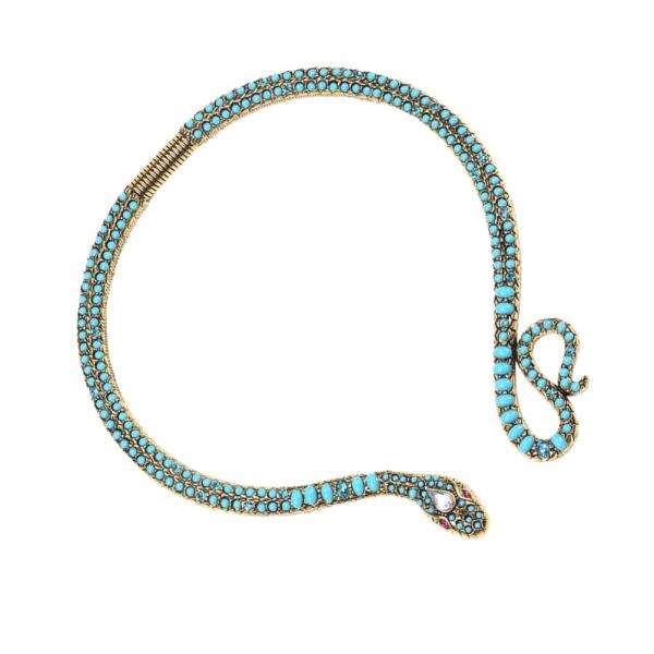 商品名: USHOBE レディース ネックレス ハロウィン ヴィンテージ スネークネックレス パンク スネークネックレス ターコイズ チョーカーネックレス レディース チェーン モダン スネークジュエリー ハロウィンコスチューム アクセサリ...