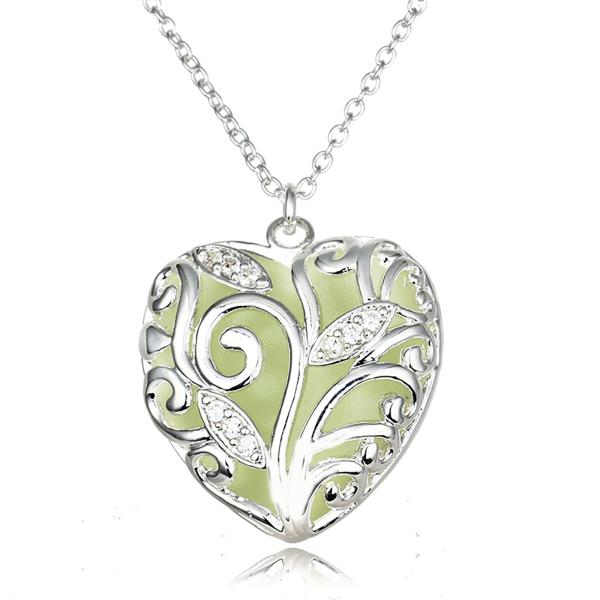 商品名:  Initial Pendant Necklace for Men Girl Multicolor Of Accessories Female Luminous Necklace Life Day Peach Heart Tree...