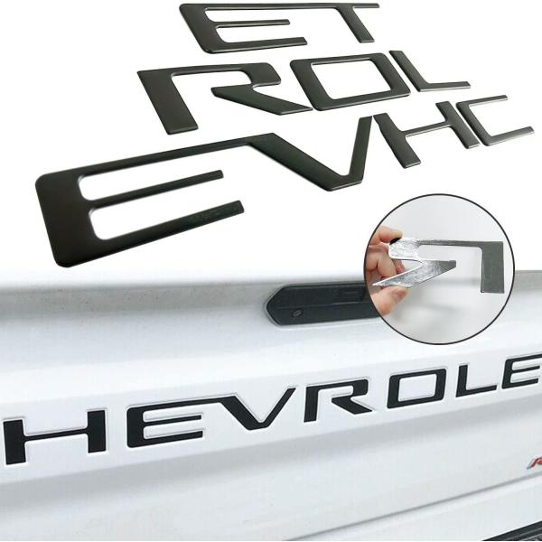 商品名: ブラックエンブレムオーバーレイ シボレーシルバラード1500 2500 2019-2022 ABSプラスチックに対応 (ブラック) Black Emblem Overlays Compatible with Chevy Silve...