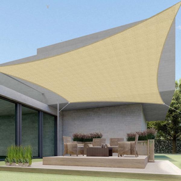 商品名: ECOOPTS 24フィートx24フィート サンシェード セイル 長方形 キャノピーカバー 屋外パティオ パーゴラ 裏庭 庭用 180GSM HDPE生地 95%紫外線遮断 (砂) ECOOPTS 24'x24' HDPE Sun...