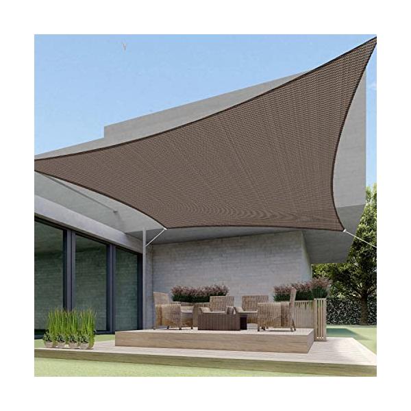 商品名: ECOOPTS 10フィートx14フィート サンシェード セイル 長方形 キャノピーカバー 屋外パティオ パーゴラ 裏庭 庭用 180GSM HDPE生地 95%紫外線遮断 (ブラウン) ECOOPTS 10'x14' HDPE ...