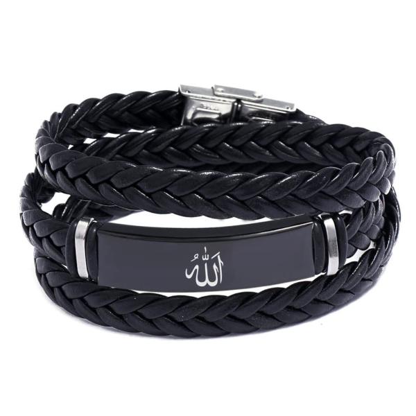 商品名:  ForeverWill Women Men's Muslim Allah Bracelet, Layered Wrap Leather Islamic God Faith Protection Bangle Cool Arabi...