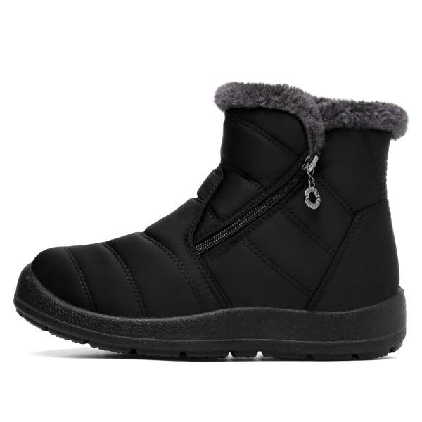 商品名:  scecocrs Women Zip Up Ankle Snow Boots, Fur Lined Warm Winter Booties for Womens, Botas De Invierno Para Mujerブランド...