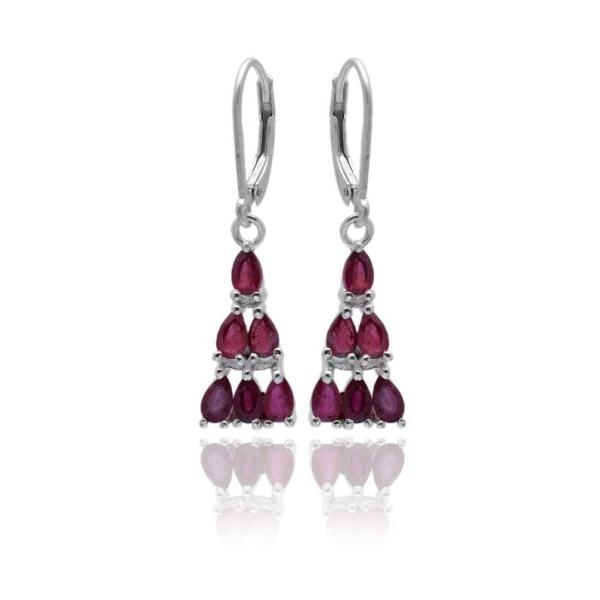商品名:  RKGEMS Natural Red Ruby Genuine Earrings Pair, 925 Sterling Solid Silver Pyramid Earrings, Handmade Fashion Jewelr...