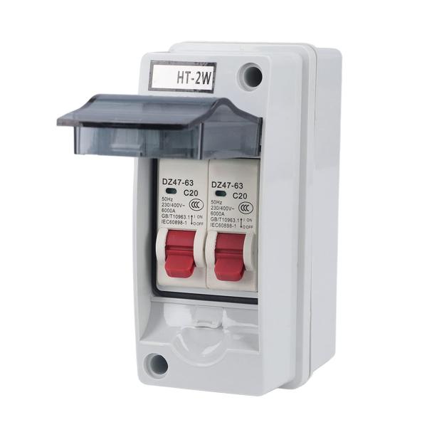 商品名:  IP65 Waterproof Distribution Protection Box 2 Way MCB DIN Rail Transparent Cover Power Circuit Breaker Box Outdoor...