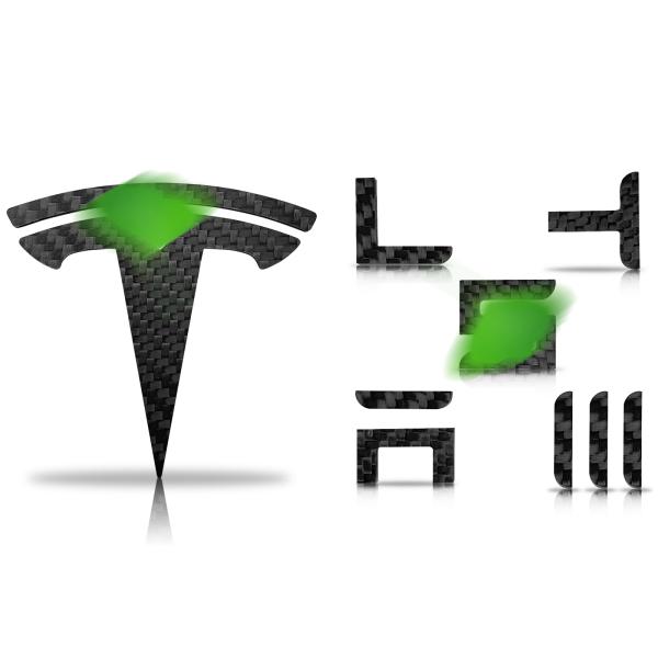 商品名:  Carbon Fiber Front Trunk Rear Trunk Logo Cover Sticker Badge for Tesla Model Y, Raised Tailgate Insert Letters Rea...