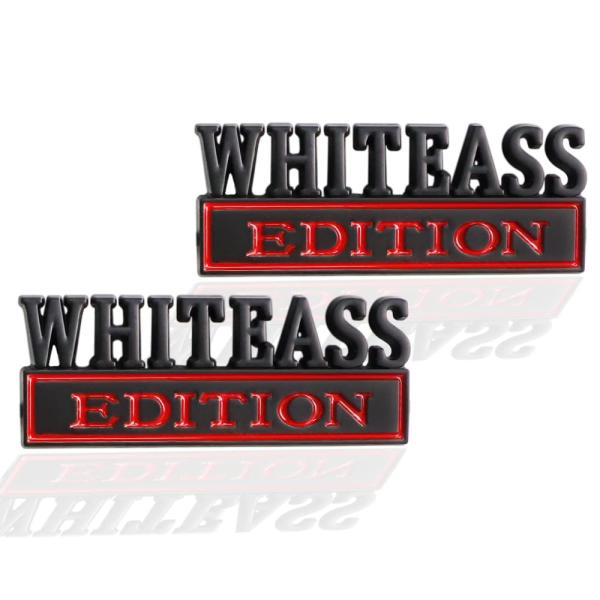 商品名:  CARRUN 2 Pcs WHITEASS Edition Emblem 3D Metal Badge Decal Sticker Fit for Universal Car Truck SUV Side Rear Front ...