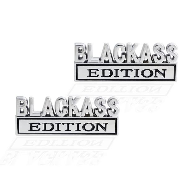 商品名:  2 Pcs BLACKASS Edition Emblem 3D Metal Badge Decal Sticker Fit for Universal Car Truck SUV Side Rear Front Hood Tr...