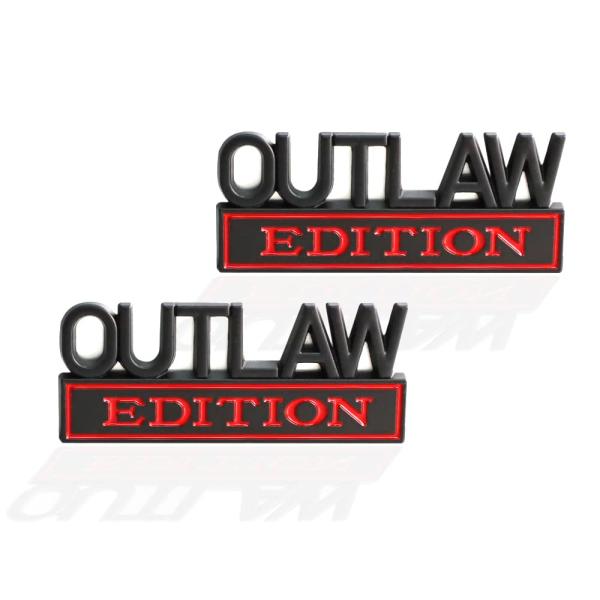 商品名:  CARRUN 2 Pcs Outlaw Edition Emblem 3D Metal Badge Decal Sticker Fit for Universal Car Truck SUV Side Rear Front Ho...