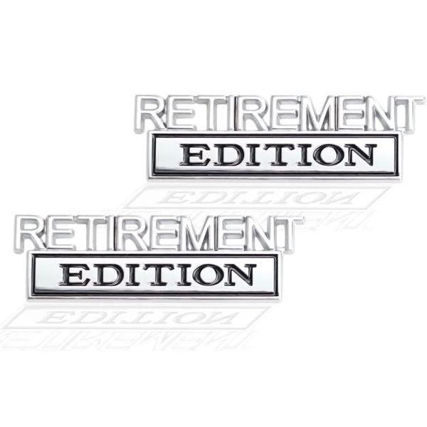 商品名:  2 Pcs Retirement Edition Emblem 3D Metal Badge Decal Sticker Fit for Universal Car Truck SUV Side Rear Front Hood ...