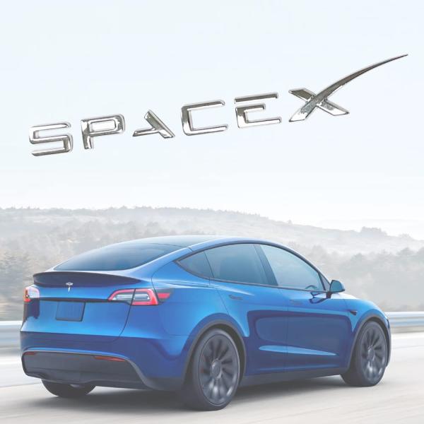 商品名: SPACEX デカール 3Dメタル テスラエンブレムステッカー バッジデカール テスラモデル Yモデル 3 モデルXモデルSに適合 (シルバー) SPACEX Decals 3D Metal Tesla Emblem Sticke...