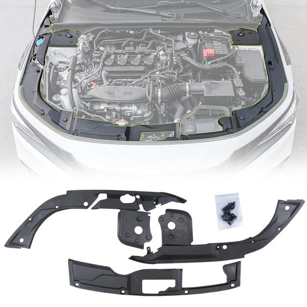 商品名: Archaic エンジンベイ サイドパネルカバー ホンダ シビック セダン 2022年以降用 ロングバージョン 交換用トリム 第11世代 シビック アクセサリー ABS 未塗装 Archaic Engine Bay Side Pa...