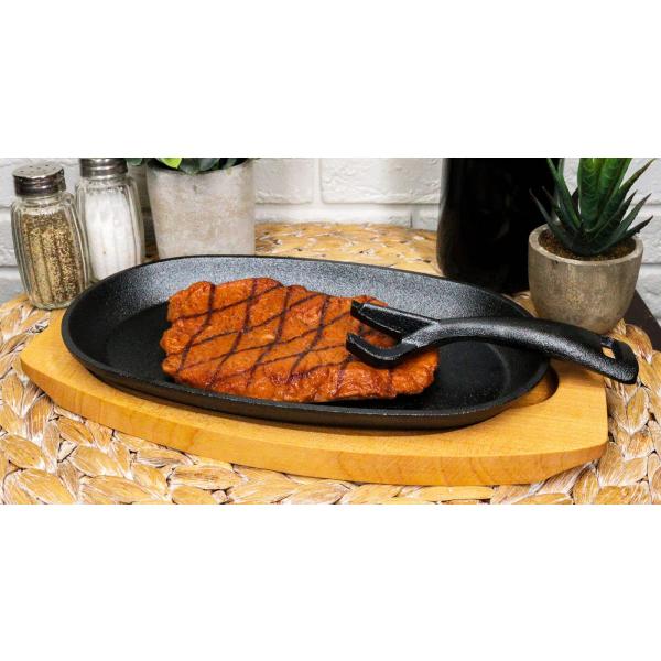 商品名:  PI〓ATAS OLE Personal Sized Cast Iron Sizzling Fajita Skillet Japanese Steak Plate Set W Base - Favorite Decor Stor...