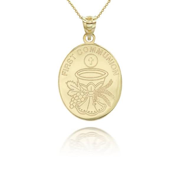 商品名:  1st Communion 14K Yellow Gold Personalized First Holy Communion Pendant Necklace with Your Name and Date, 18"ブランド:...