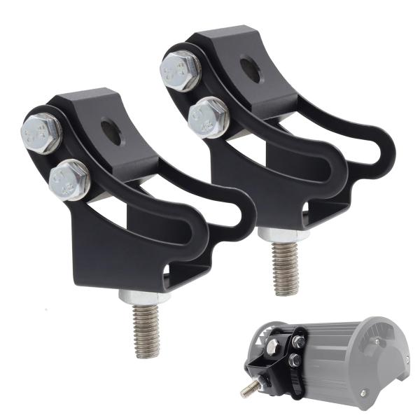 商品名: フォグライト取り付けブラケット ライトバースライドブラケット ライトバースライドマウントブラケット LEDライトバーブラケットマウント オフロード Je-ep ATV 4x4ピックアップ用 調節可能 ブラックアルミニウム合金 2個...