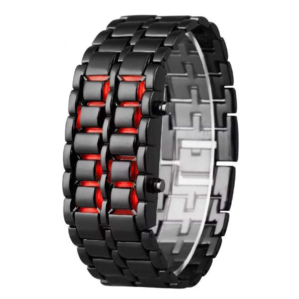 商品名:  Jiabing Women Lava Samurais LED Men Iron Digital Watch Bracelet Hour Watches Plastic Men's Watch Watches Band (Bla...