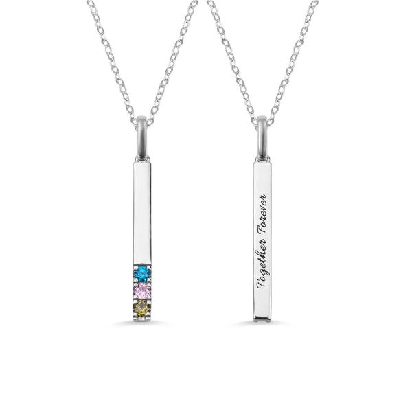 商品名:  AILIN 925 Sterling Silver Custom 3D Vertical Bar Necklace Personalized Back Engraved Necklace With Any Name 1-9 Bi...