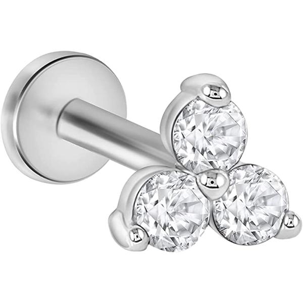 商品名: Estella Collection 天然ホワイトダイヤモンド トリニティスタッド 14Kソリッドイエローゴールド フラットバックイヤリング レディース メンズ 1/15または0.06カラット G-H クラリティ SI1-SI2 ...