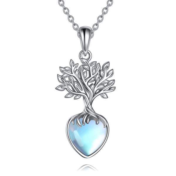 商品名:  Moonstone Tree of Life Necklace Gifts for Women Sterling Silver Family Tree of Life Pendant Necklace Jewelry Chris...