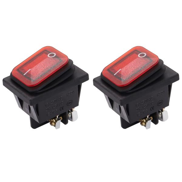 商品名:  Hmknana 2PCS Waterproof Rocker Switch DPST ON/Off 4 Pin 2 Position Red Light Rocker Toggle Switch for car Boat Mot...