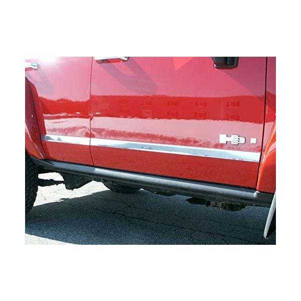商品名:  Chrome Body Side Molding Door Insert Trim Stainless Steel Polished Chrome 4PCS Fits Hummer H3 2006 2007 2008 2009ブ...