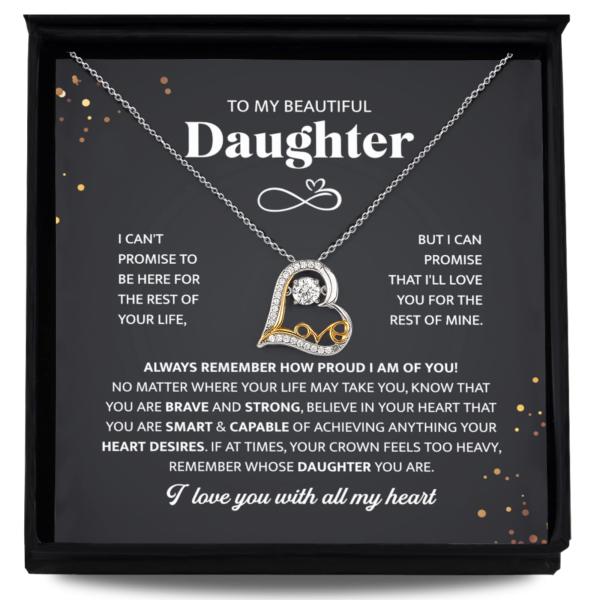 商品名: 母から娘へのギフト スターリングシルバーハートネックレス Badass Daughter ネックレス 母から娘のネックレス 父から娘へ 娘へ 私の美しい娘へ 誕生日 クリスマス (Love You Heart) (Promise ...