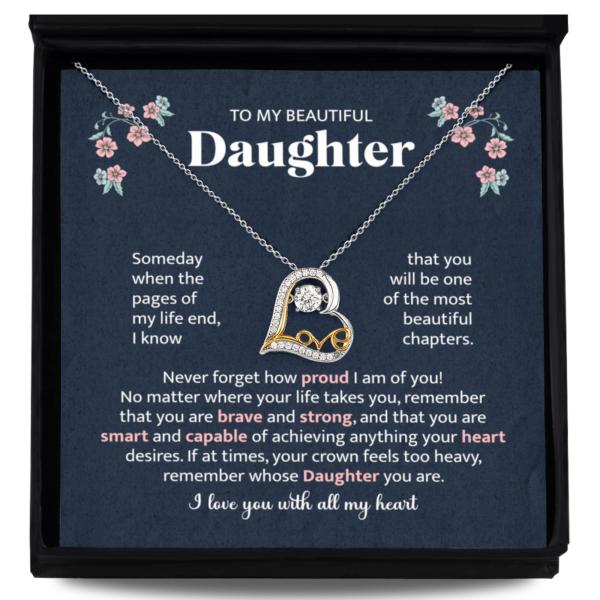 商品名: 母から娘へのギフト スターリングシルバーハートネックレス Badass Daughter ネックレス 母から娘のネックレス 父から娘へ 娘へ 私の美しい娘へ 誕生日 クリスマス (Love You Heart) (Promise ...