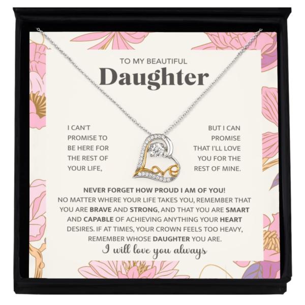 商品名: 母から娘へのギフト スターリングシルバーハートネックレス Badass Daughter ネックレス 母から娘のネックレス 父から娘へ 娘へ 私の美しい娘へ 誕生日 クリスマス (Love You Heart) (Promise ...