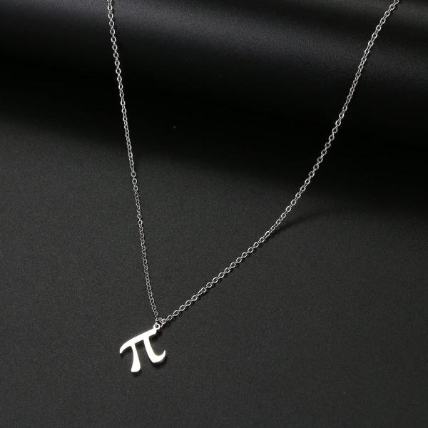 商品名:  Stainless Steel Necklaces Math Pi Symbol 〓? Pendant Chain Collar Creative Mathematical Character Necklace For Wome...