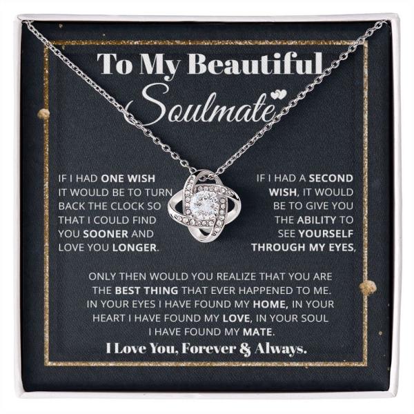 商品名: MDPrints To My Soulmate ネックレス ソウルメイトネックレス 女性用 ラブノットジュエリー ガールフレンド、奥様へのギフト バレンタイン 誕生日, スターリングシルバー, キュービックジルコニア MDPrin...