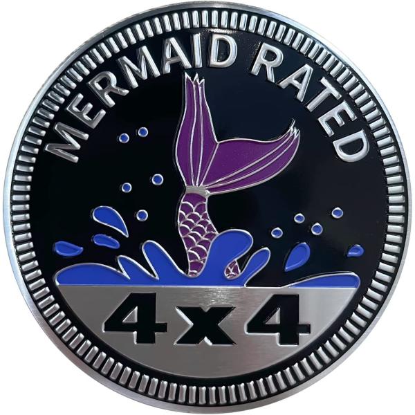 商品名:  Mermaid Rated Metal Car Badge Stickers for Jeep Wrangle,Round Auto Car Emblem Sticker 3D,4 x 4 Jeep Decals,,Metal ...