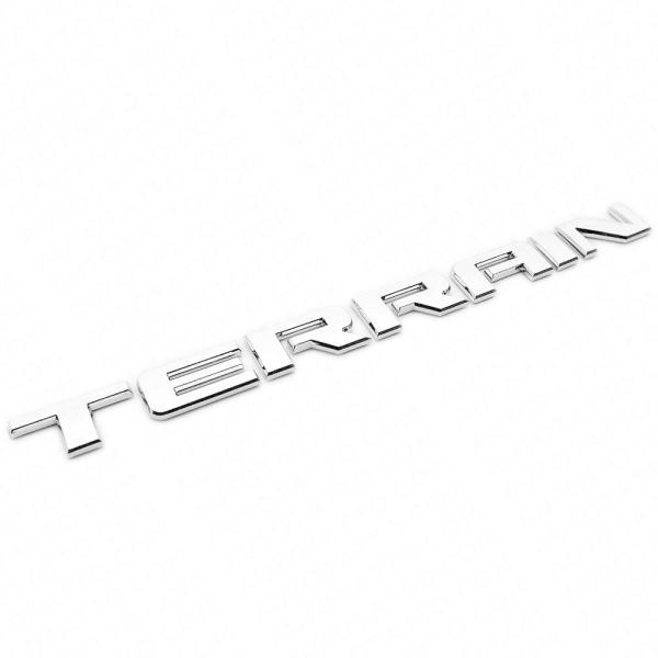 商品名: 地形フロントドアまたはリアリフトゲート ネームプレート ロゴ エンブレム 装飾 3Dバッジ 地形交換用(クロム) 1個 1Pc Terrain Front Door or Rear Liftgate Nameplate Logo ...