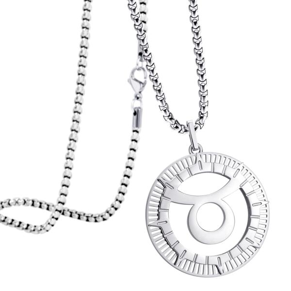 商品名: 555Jewelry ステンレススチール ホロスコープ 星座 ネックレス ペンダント 男女兼用, 金属, 宝石なし 555Jewelry Stainless Steel Taurus Necklace for Wife, Horo...