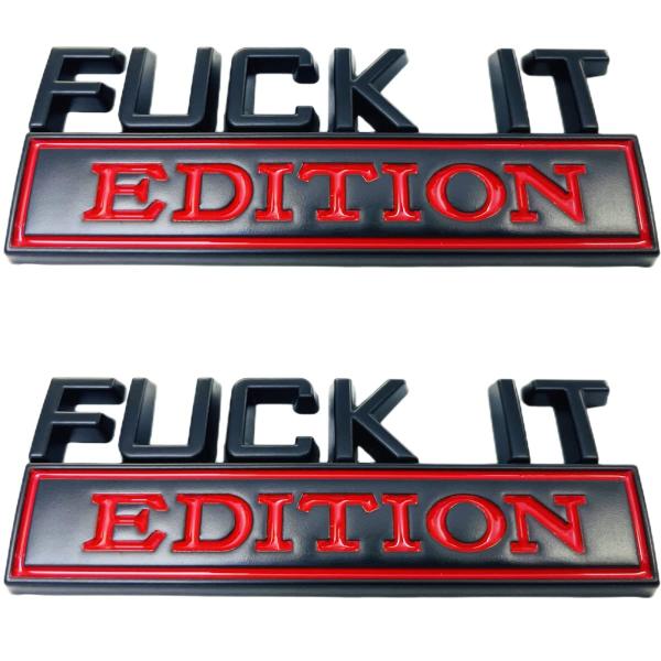 商品名:  EVIISO 2 Pcs Fuck IT Edition Emblem,Fuck IT car Version Badges Letters Bumper Trunk Door Metal Sticker Decoration,...