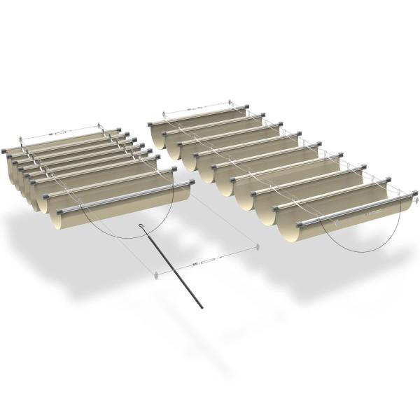商品名: ECOOPTS 3フィートx12フィート 格納式防水ウェーブサンシェード キャノピー パーゴラカバー シェード セイル オーニング 屋外パティオ ポーチ ガーデン デッキ 裏庭用 (ベージュ) ECOOPTS 3'x12' Ret...