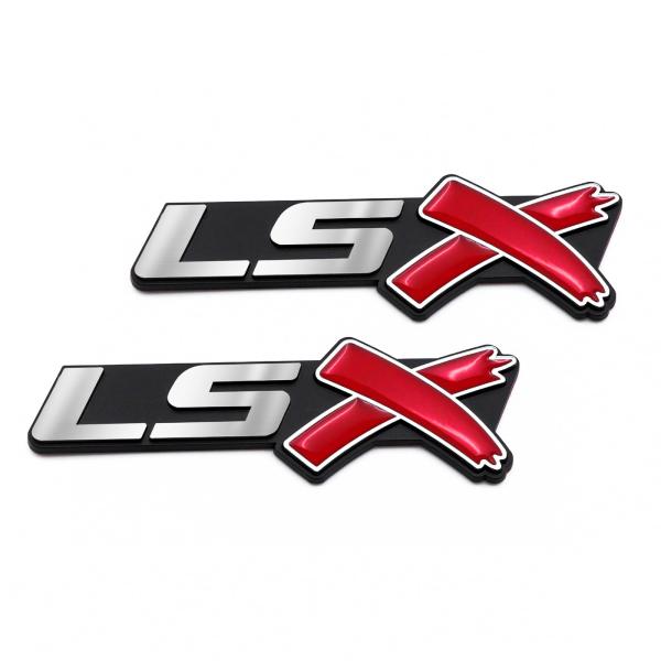 商品名:  Forten Kingdom 2pcs LSX Letter Car Fender Side 3D Writing Badge Trunk Name Plate Emblem Sticker Decal (red Silver)...