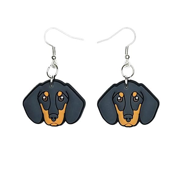 商品名:  Dachshund Weiner Dog Puppy Earrings Lead and Nickle Free Silver Plated Fishhooks Yazzle Dazzle Original Artwork Do...