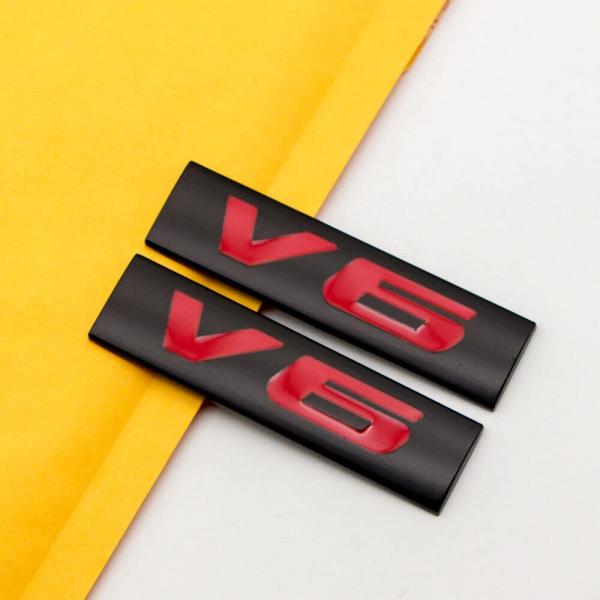 商品名:  2X Metal V6 Engine Emblem Polished Lettering Grill Car SUV Sport Turbo Badge 3D Rear Side Front Trunk Trim Sticker...