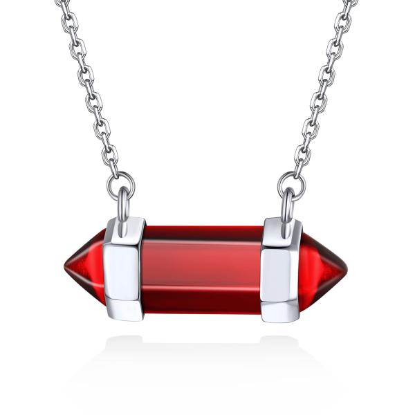 商品名: Bestyle スターリングシルバー ヒーリングクリスタルペンダント Les Berlingots ネックレス 六角形 合成12ヶ月誕生石ネックレス レディース メンズ 誕生日/母の日/クリスマスのギフト, スターリングシルバー,...