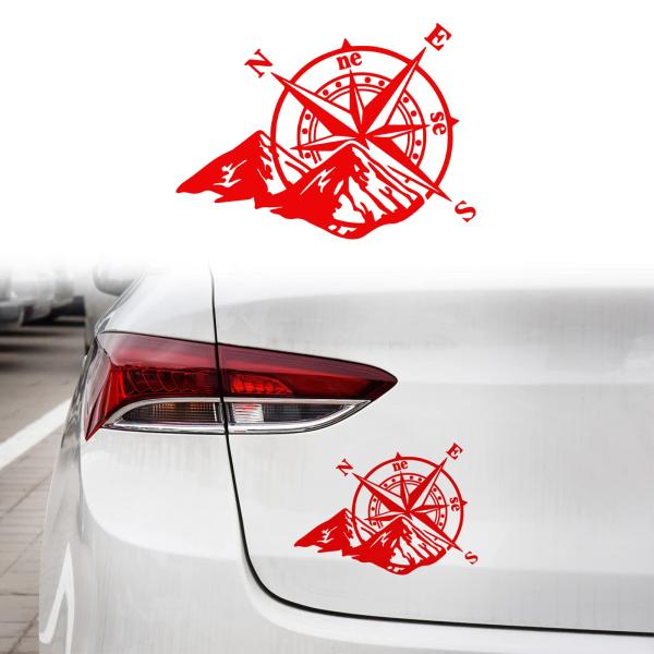 商品名:  RUIANTE Car Side Body Decals Compass Snow Mountain Graphics Car Decals Car Hood Sticker Car Hood Bumper Decals Vin...