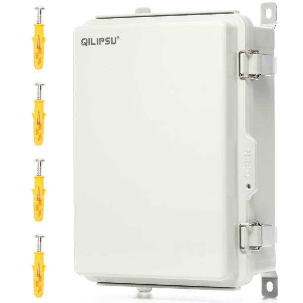 商品名: QILIPSU PC/ABS 合金 プラスチック 防水 アウトドア ジャンクションボックス 13.8インチ x 9.9インチ x 5.9インチ L IP66 電気エンクロージャー 取り付けプレート付き ウォールブラケット 耐候性ヒ...