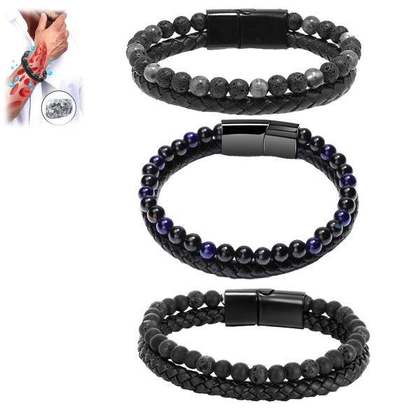 商品名: LELISKA Humanic+ MAXHematie ビーズブレスレット ヒューマニック+ トリオ マックスヘマティビーズブレスレット ヒューマニック+ プロ マックスヘマティビーズブレスレット メンズ ブラック溶岩ブレスレット...