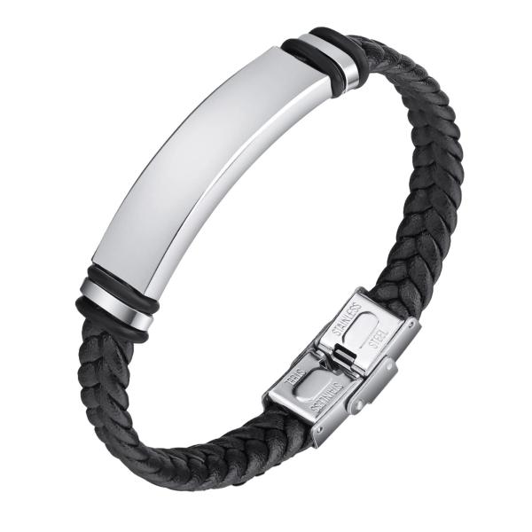 商品名:  Trendy Heart Earrings Men Braided Link Stainless Steel Chain Bracelet (Black, One Size)ブランド: Generic商品サイズ: One Siz...